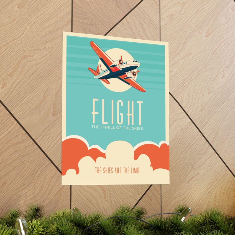 Unframed Vintage Aircraft Poster, Retro Wall Art, Inspirational Quote ...