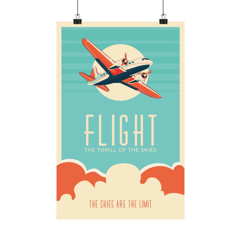 Unframed Vintage Aircraft Poster, Retro Wall Art, Inspirational Quote ...