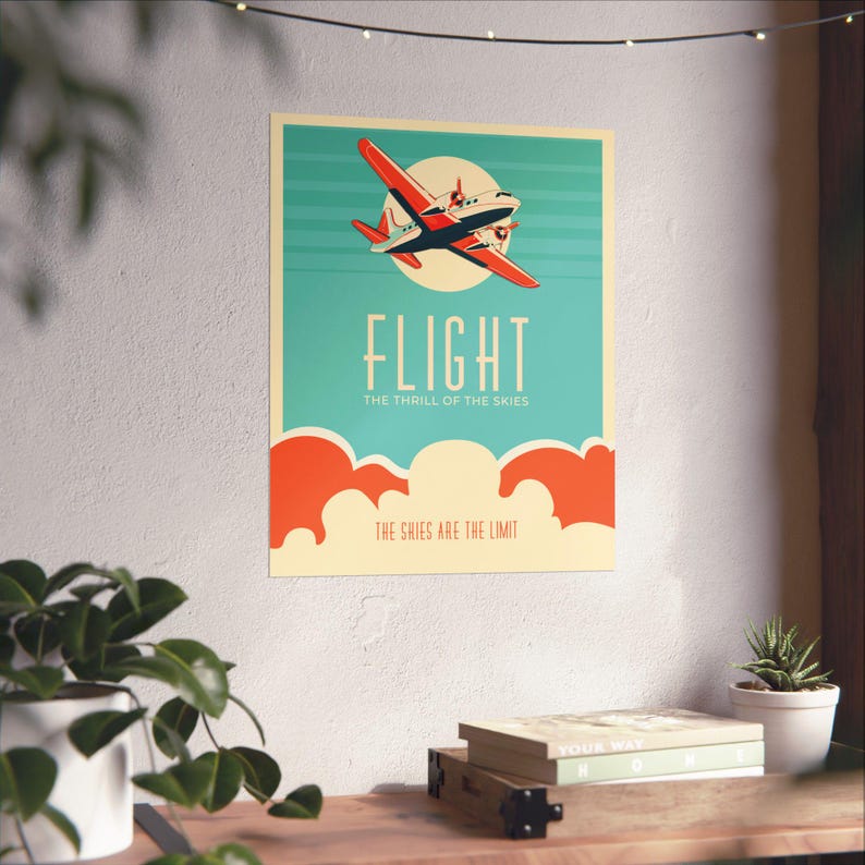 Unframed Vintage Aircraft Poster, Retro Wall Art, Inspirational Quote ...