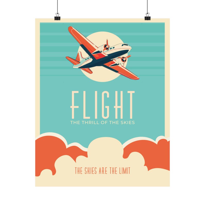 Unframed Vintage Aircraft Poster, Retro Wall Art, Inspirational Quote ...