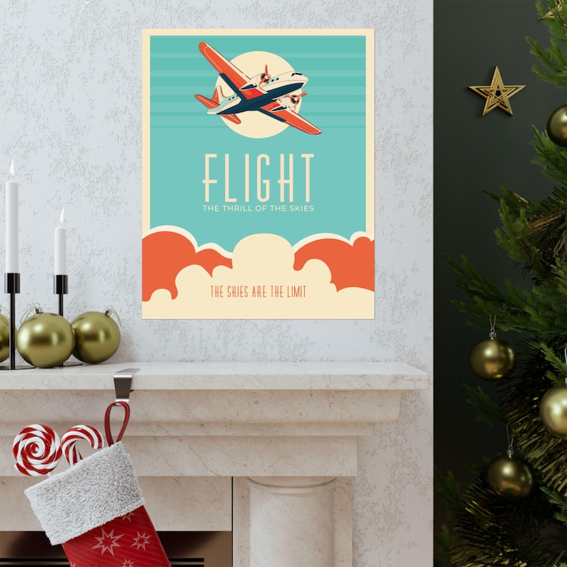 Unframed Vintage Aircraft Poster, Retro Wall Art, Inspirational Quote ...