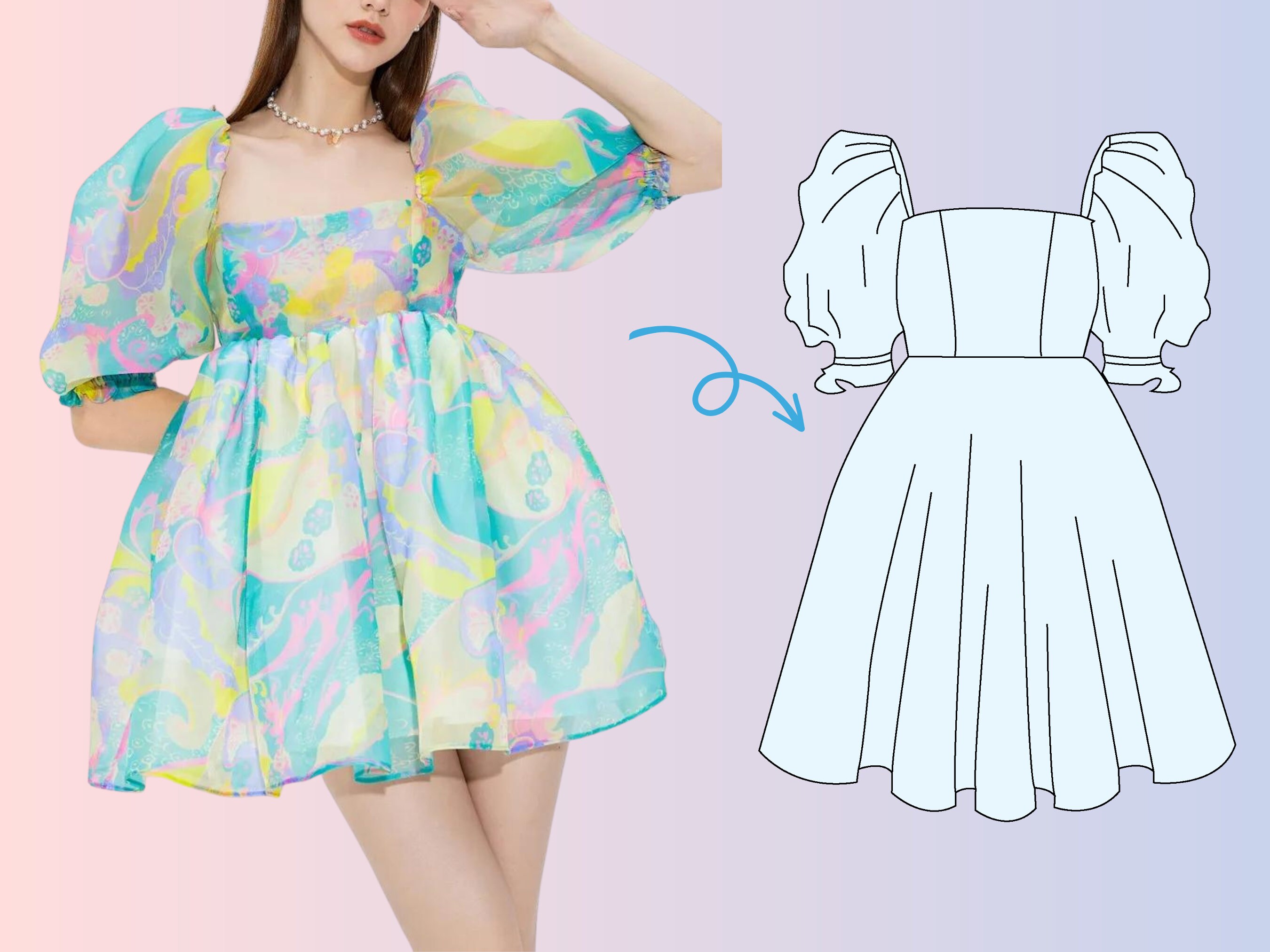 Puff Dress Pattern Selkie Puff Dress Pattern Babydoll Dress Sewing ...