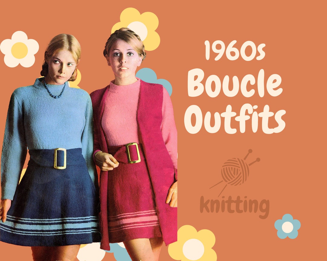 PDF Digital Pattern | 60s Top Skirt & Waistcoat | Classic Boucle ...