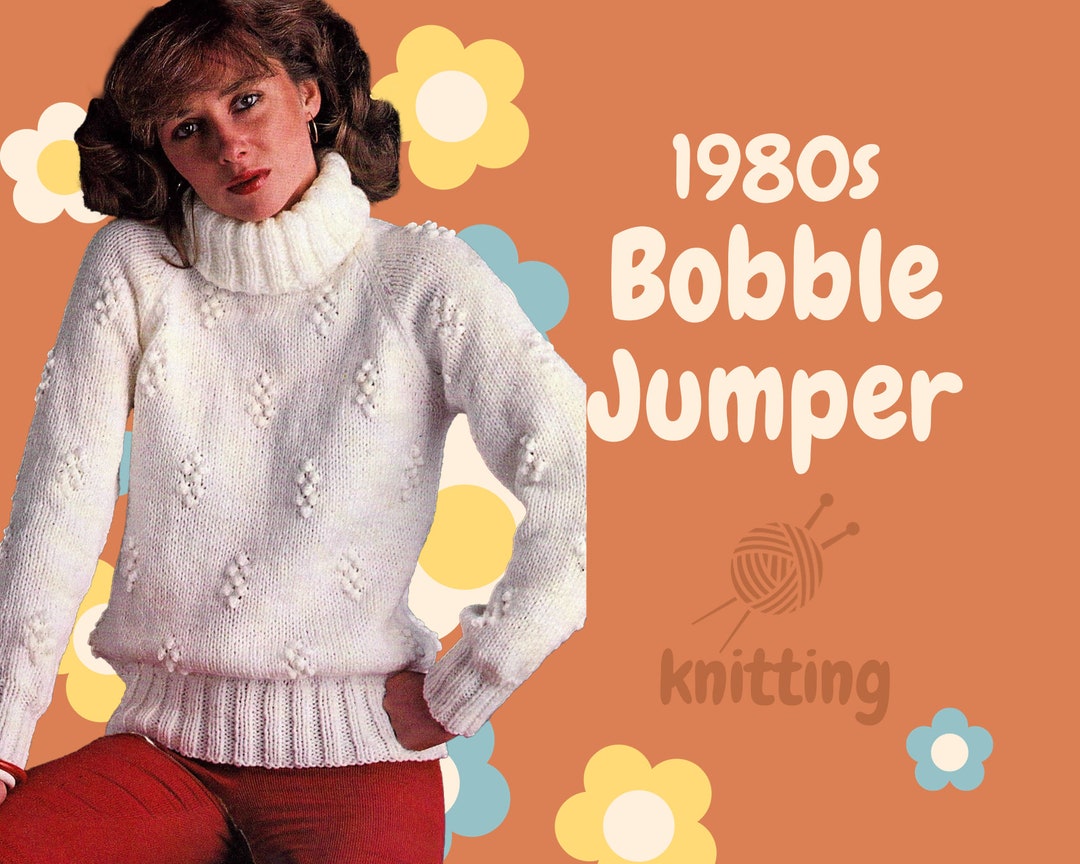 PDF Digital Pattern | 80s Jumper | Bobble Pattern | Retro Sweater ...