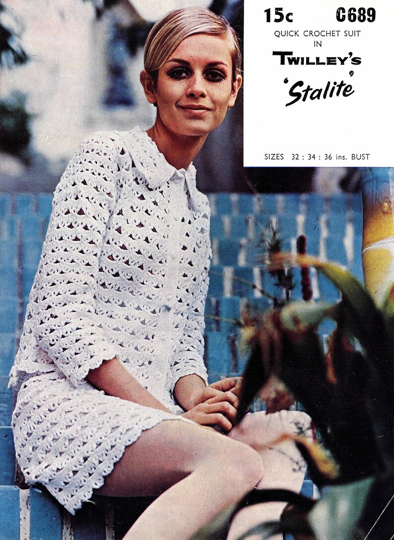 PDF Digital Pattern | 60s Crochet Suit | Crochet Suit | Vintage Crochet ...