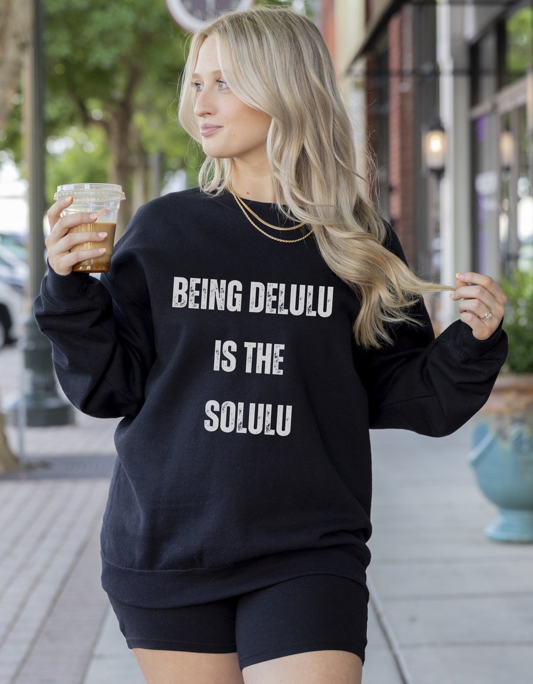 Being Delulu is the Solulu Sweatshirt, Meme Hoodie, Anxiety Sweatshirt ...