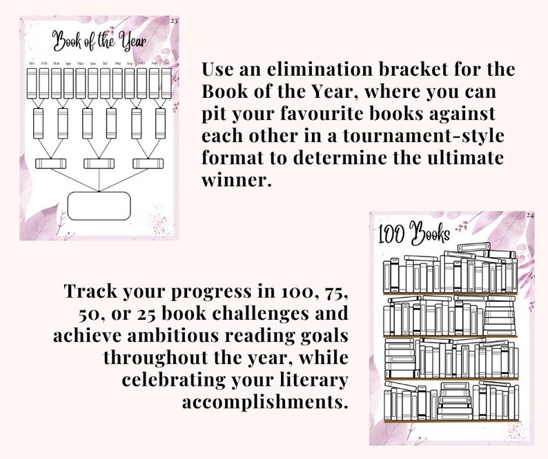 Printable Year of Reading Journal: Book Tracker (digital Download) - Etsy
