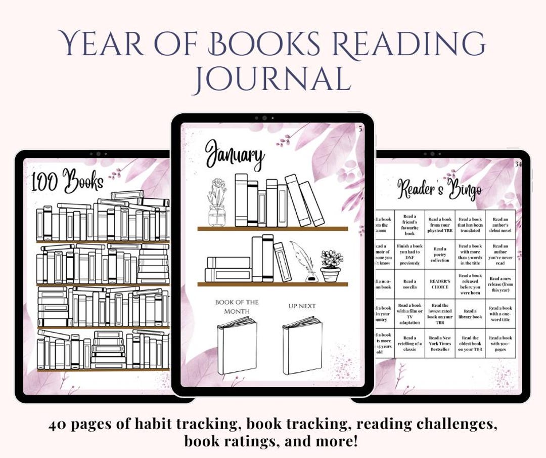 Printable Reading Journal Log | Book Tracker PDF Instant Download ...