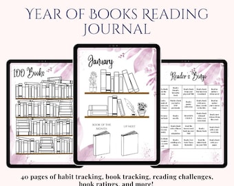 Printable Book Challenge | PDF Digital Download | Reading Log Journal ...