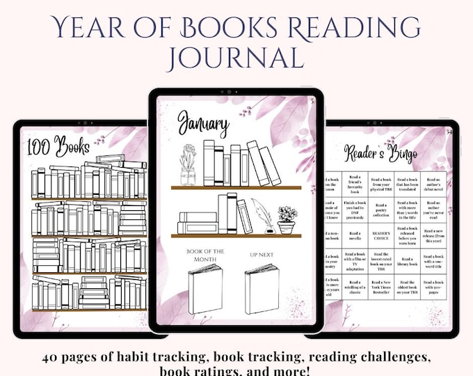 Printable Book Challenge | PDF Digital Download | Reading Log Journal ...