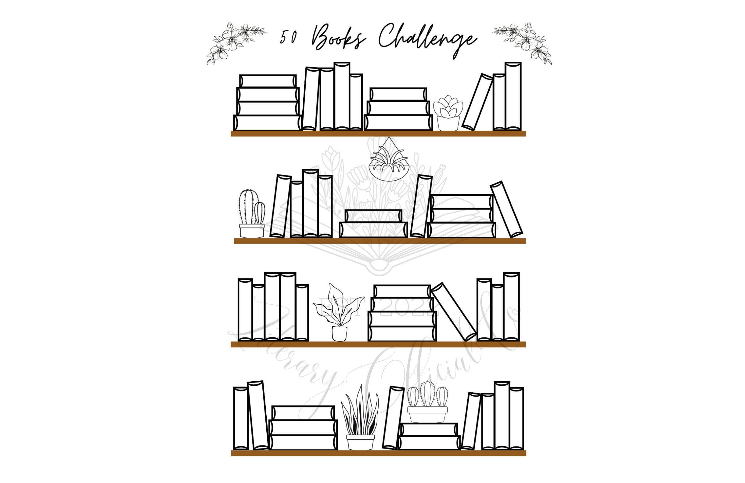 Printable Book Challenge | PDF Digital Download | Reading Log Journal ...