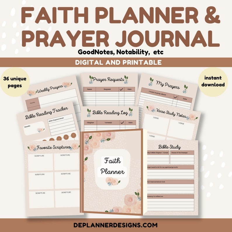 Faith Planner and Prayer Journal | Bible Study Journal | Bible ...