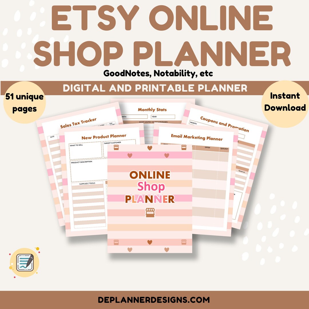 Etsy Shop Planner | Online Shop Planner | Digital Business Planner ...