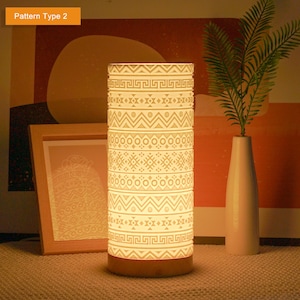 Boho Mediterranean Table Lamp - 3D Printed Artistic Bedside Bedroom ...