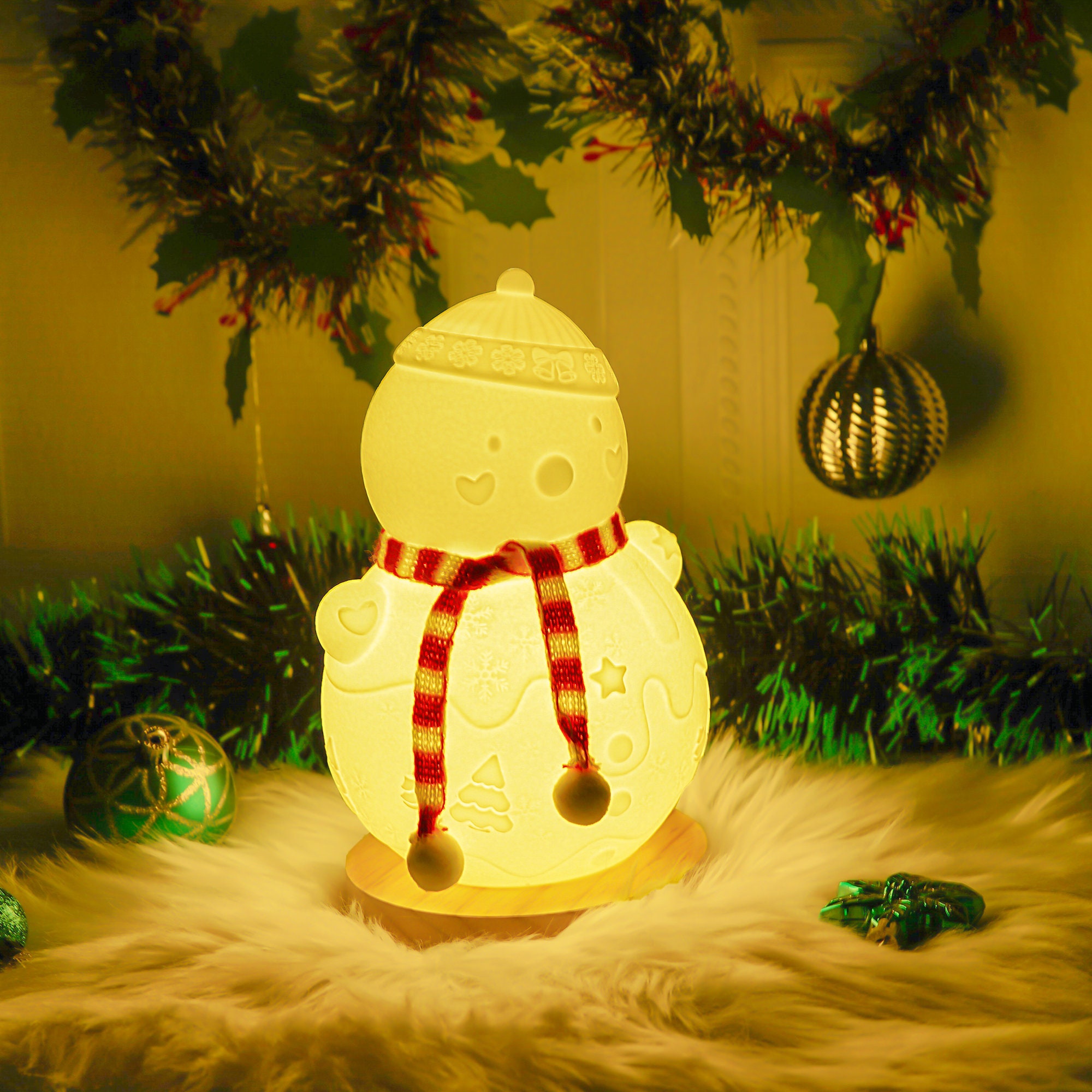 Birthday Gift Ideas 3D Printed Snowman Night Light Lamp for Kids ...