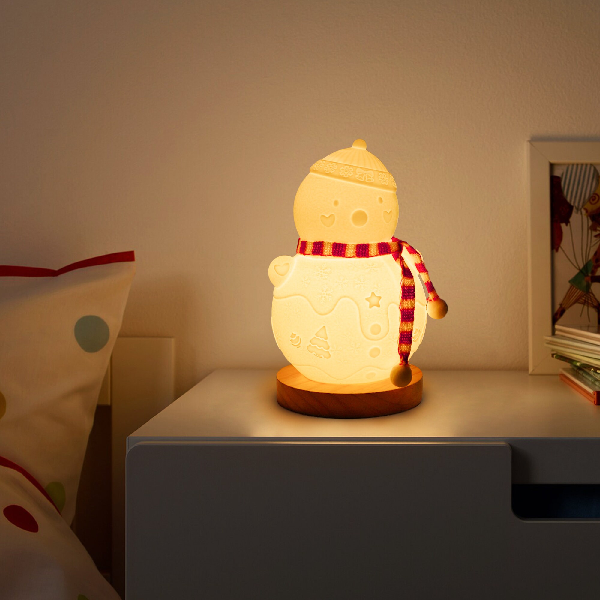 Birthday Gift Ideas 3D Printed Snowman Night Light Lamp for Kids ...