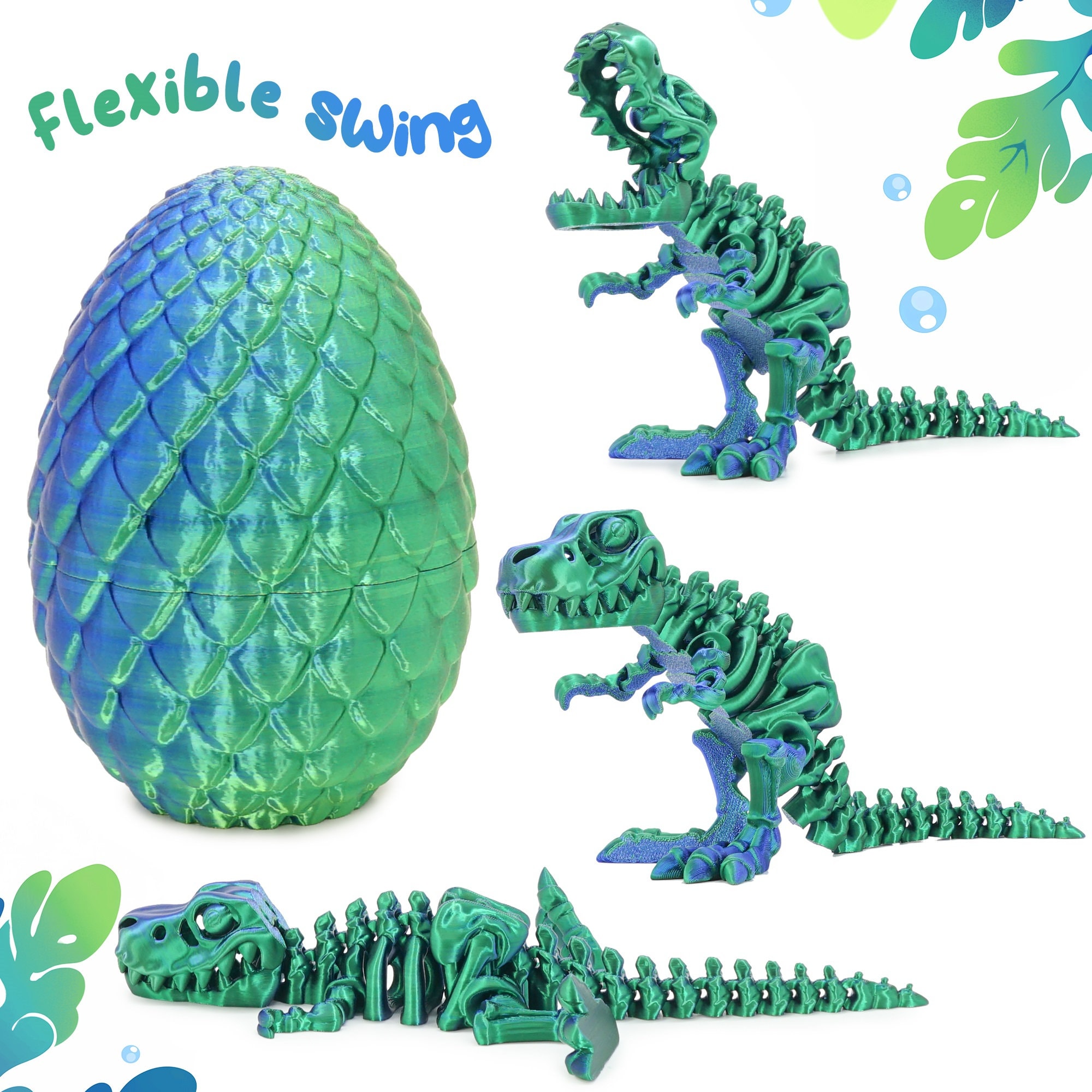 Dinosaur Egg With Skeleton 3D Printed Dinosaur Egg Toys – Buildable ...