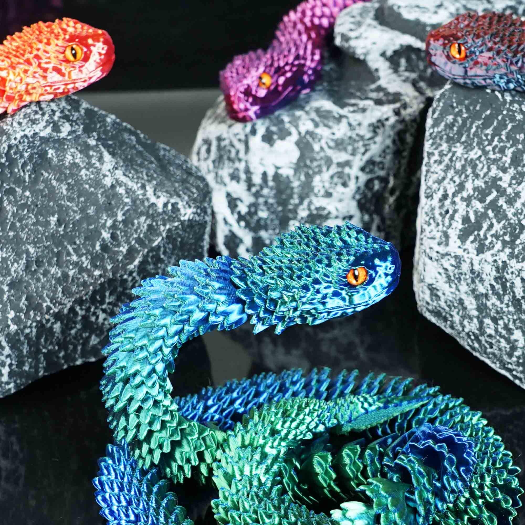 3D Printed Articulated Viper Snake – Fidget Toy Desk Decor - Etsy