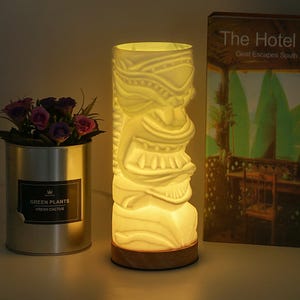Tiki Table Lamp - Tiki Room Decor Desk Bedside Lamp for Birthday ...