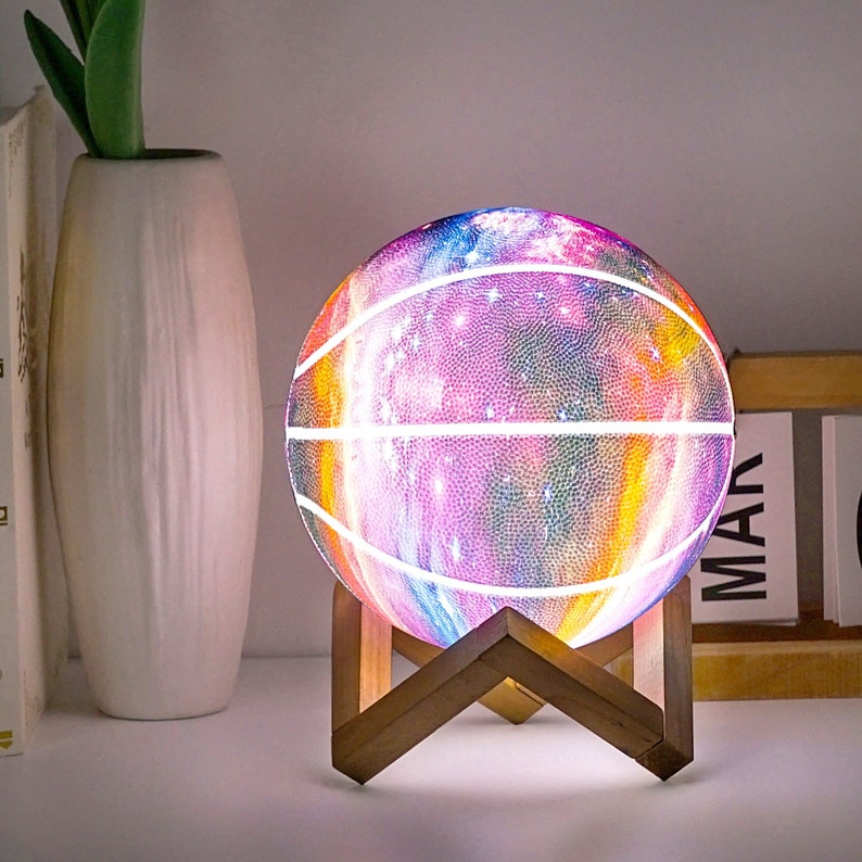 Starry Sky Basketball Night Light - 3D Printed Lamp, Perfect for Him ...