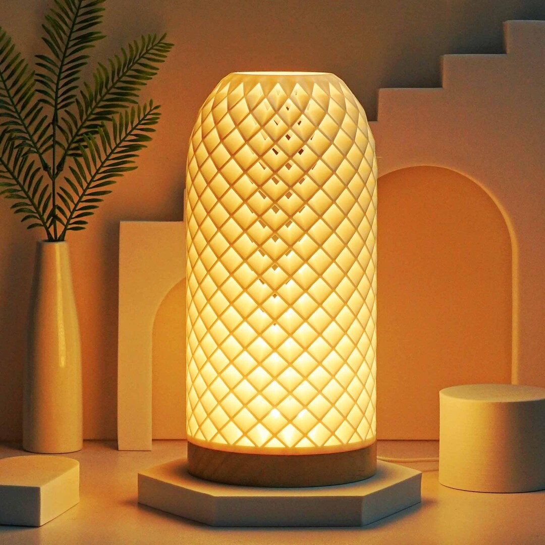 3D Printed Table Lamp - Vintage Decor, Small Table Lamp for Living Room ...