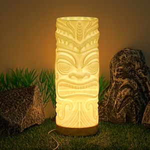 3D Printed Tiki Lamp - Polynesian Tiki Home Decor Bedside Lamp, Room ...