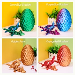 Bigger Crystal 15 3D Printed Dragon Egg Inside With Flying Dragon ...