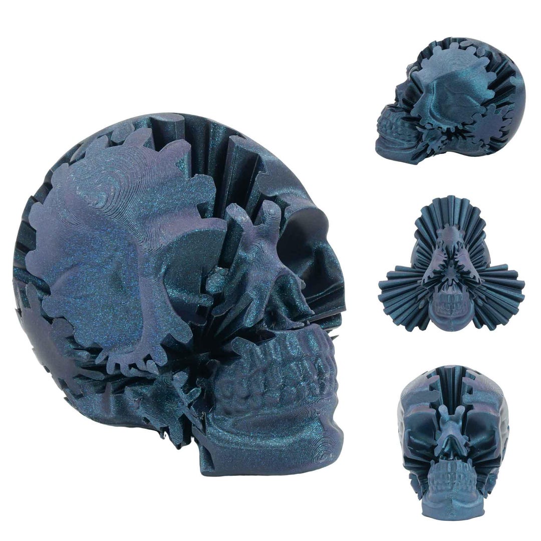 3D Printed Skull Fidget Toy Gear Sphere – Stress Relief Toys, Skeleton ...
