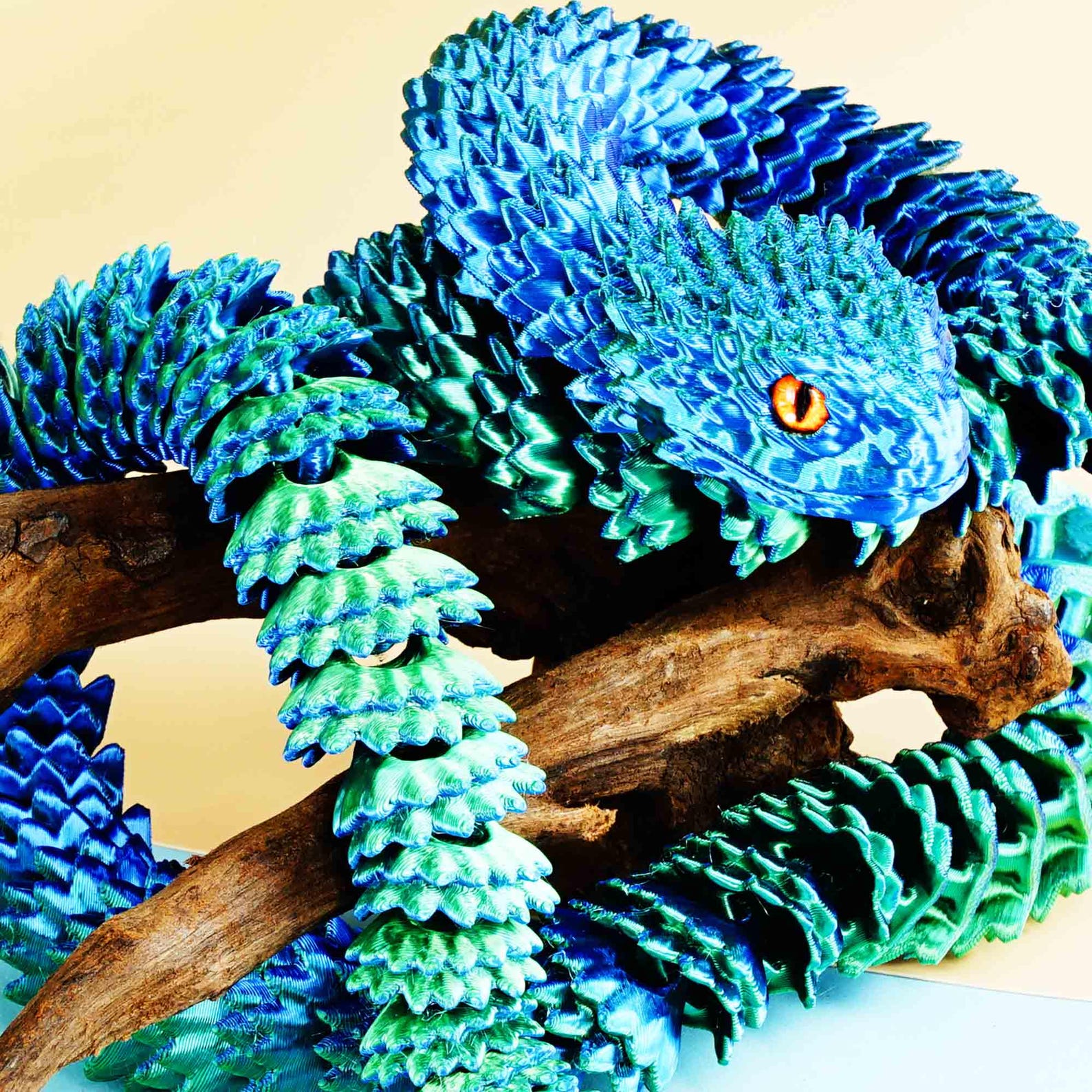 3D Printed Articulated Viper Snake – Fidget Toy Desk Decor - Etsy