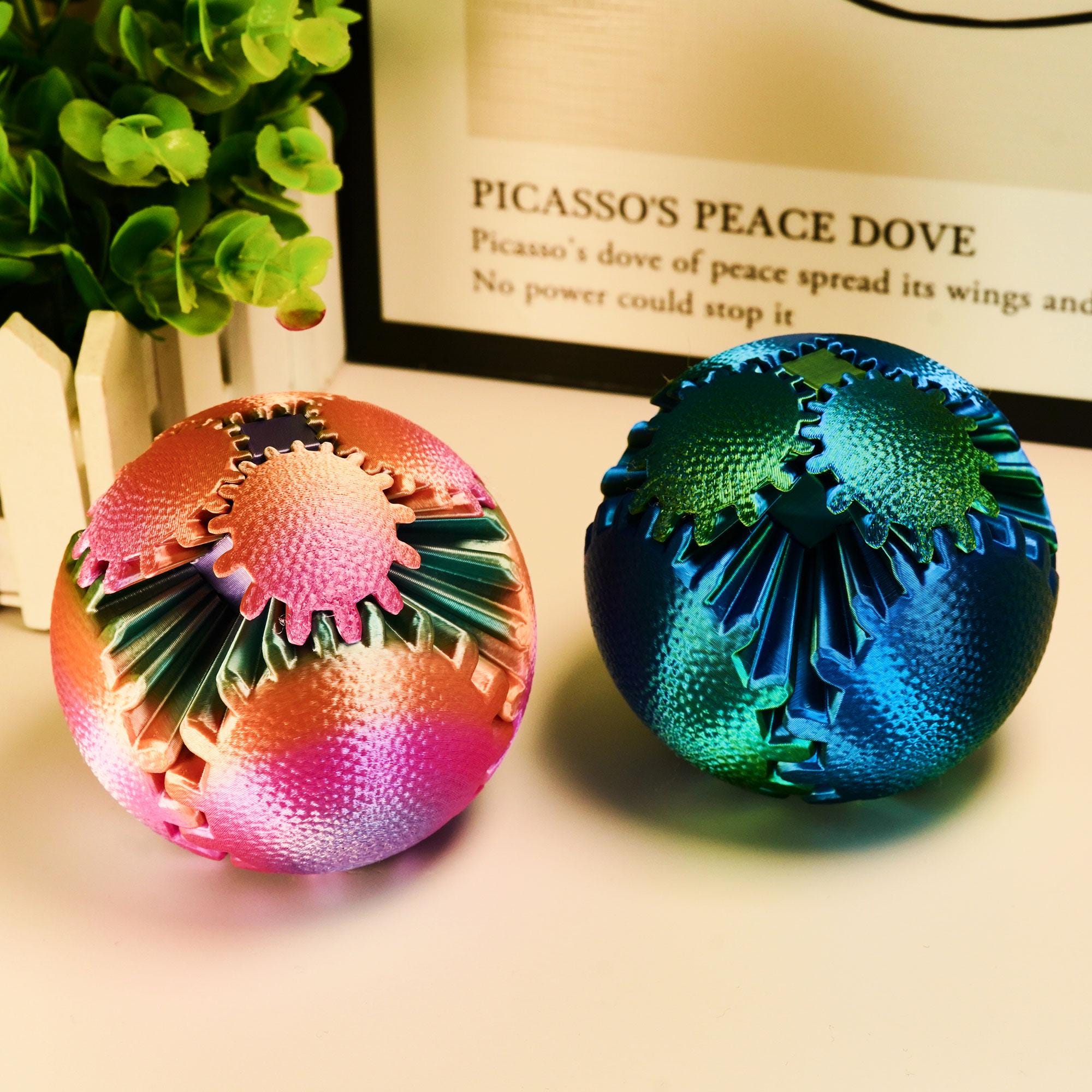 Gear Ball Sphere – 3D Printed Transformable Fidget Toy for Desk, Unique ...
