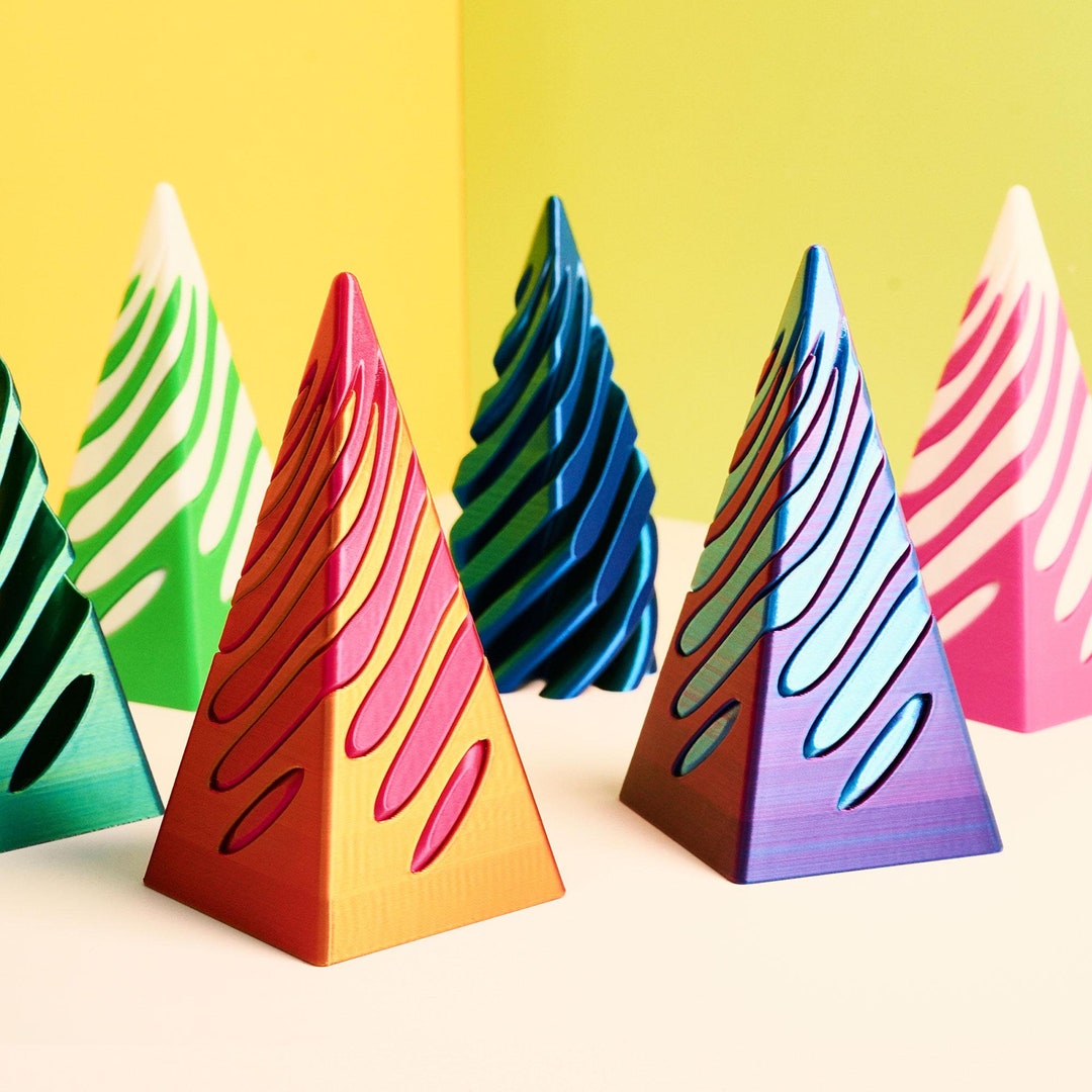 Set of 2 – 3D Printed Impossible Pyramid Toy, Passthrough Cone Illusion ...