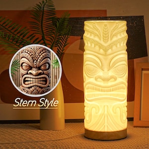 3D Printed Tiki Lamp - Polynesian Tiki Home Decor Bedside Lamp, Room ...