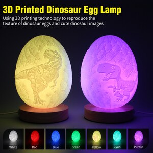 Personalized Gifts Dinosaur Egg Lamp Night Light Kids Bedside Dino Room ...