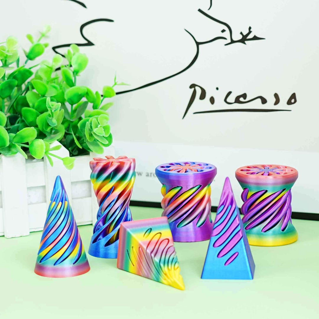 3PCS 3D Printed Impossible Pyramid – Spiral Cone Passthrough Desk Toy ...
