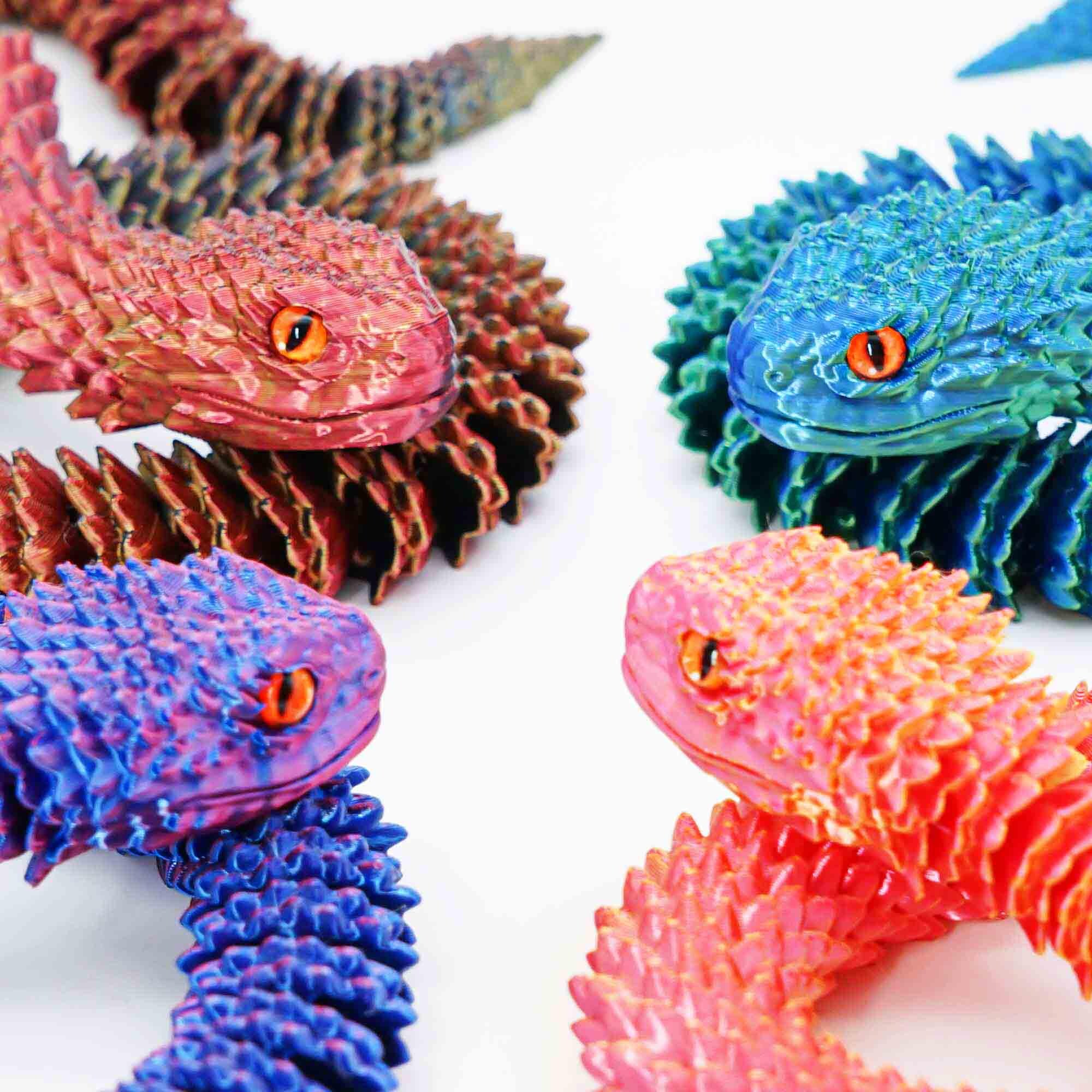 3D Printed Articulated Viper Snake – Fidget Toy Desk Decor - Etsy