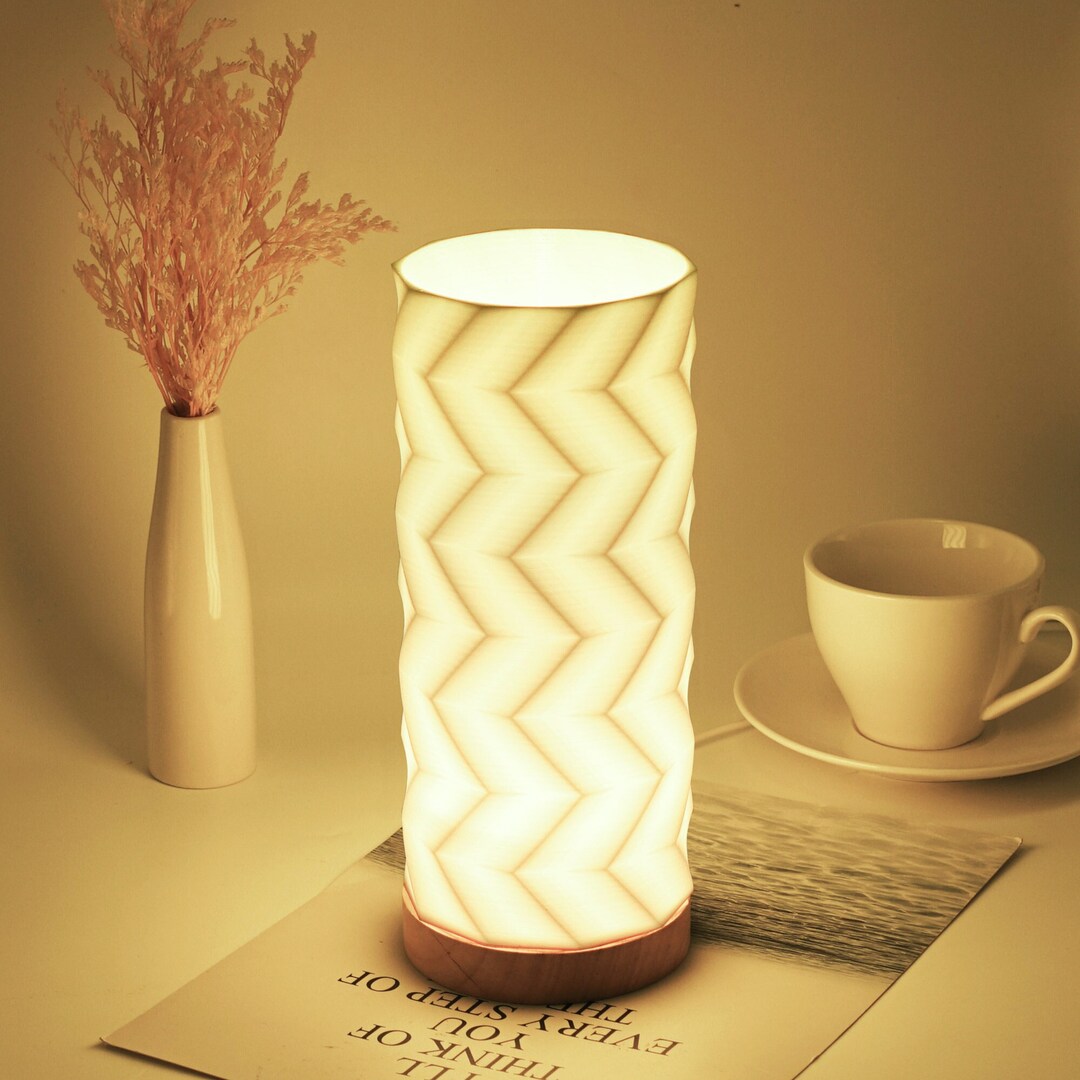3D Printed Bedside Lamp - Creative Night Light With 16-color Remote ...