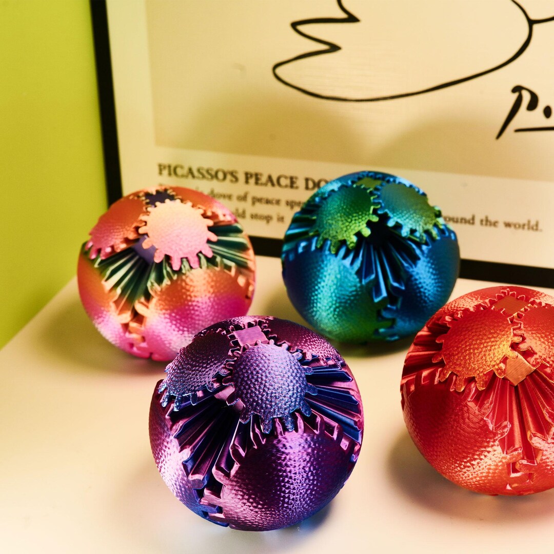 Gear Ball Sphere - 3D Printed Transformable Fidget Toy - Unique Stress ...