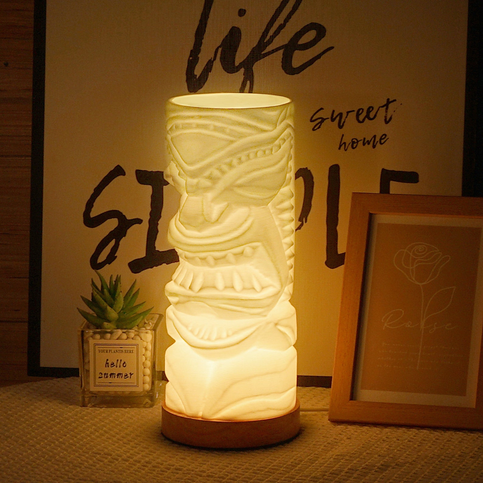 Tiki Table Lamp - Tiki Room Decor Desk Bedside Lamp for Birthday ...