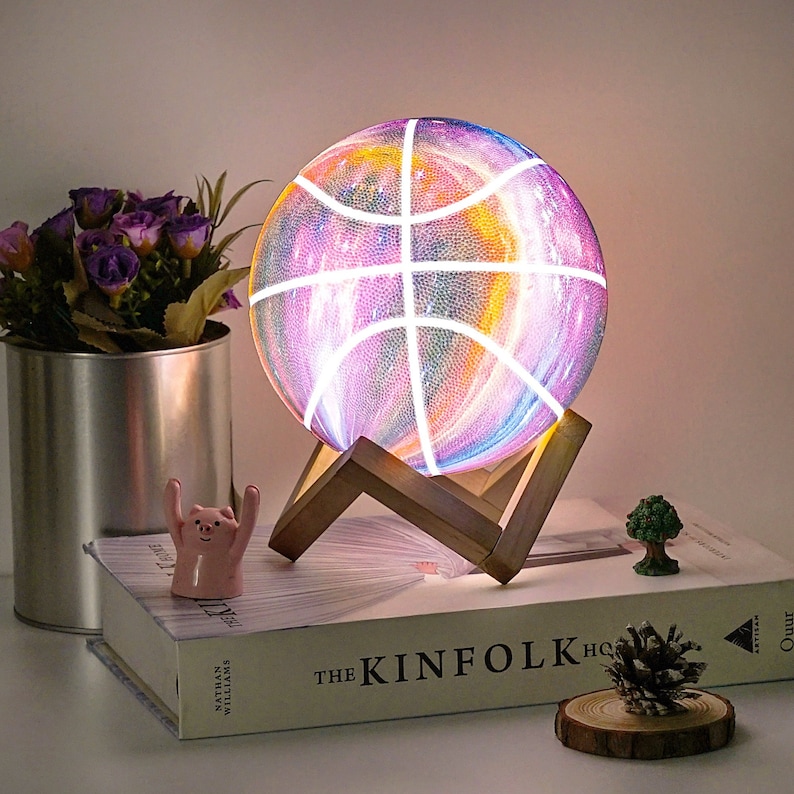 Starry Sky Basketball Night Light - 3D Printed Lamp, Perfect for Him ...