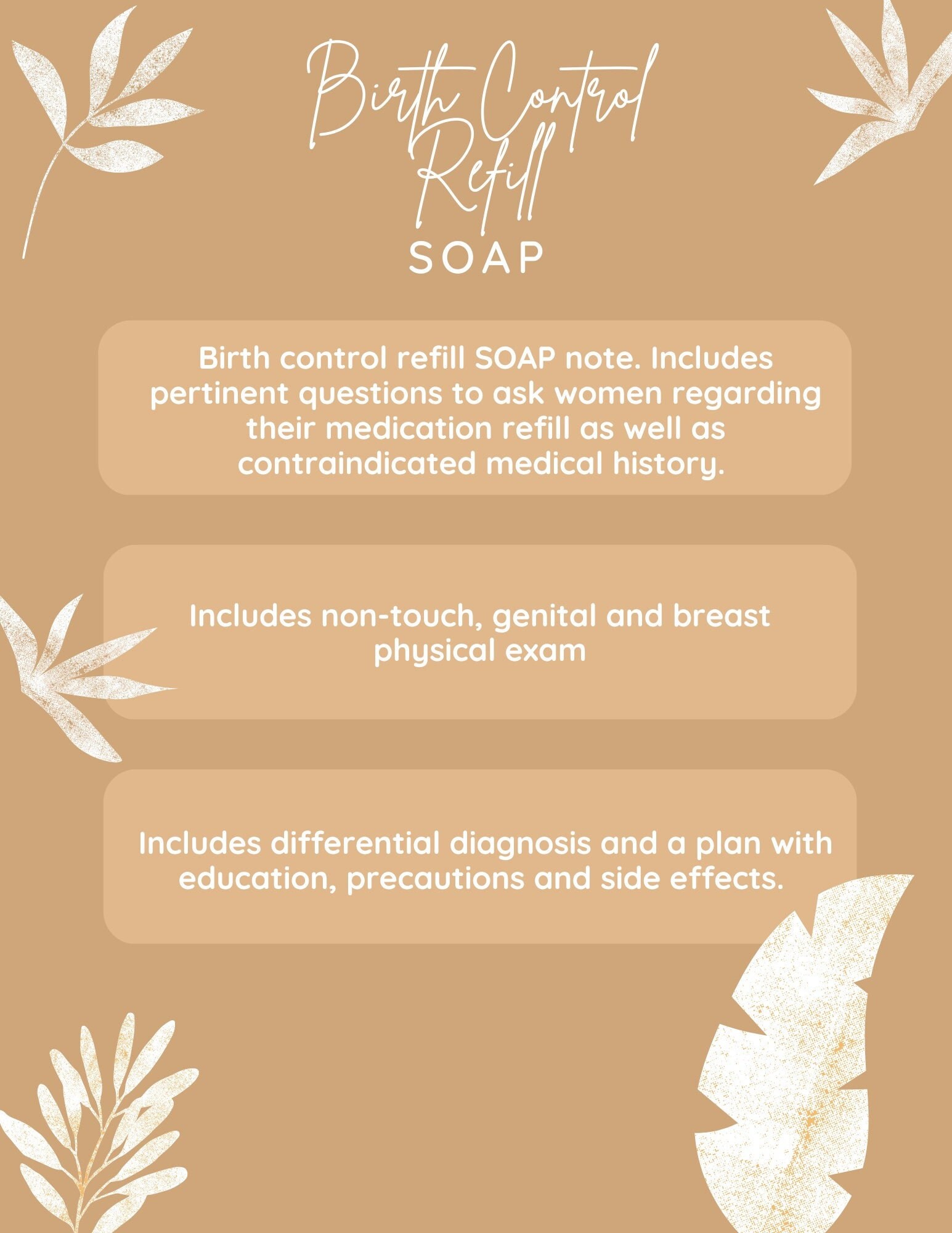 Birth Control Refill SOAP Note - Etsy