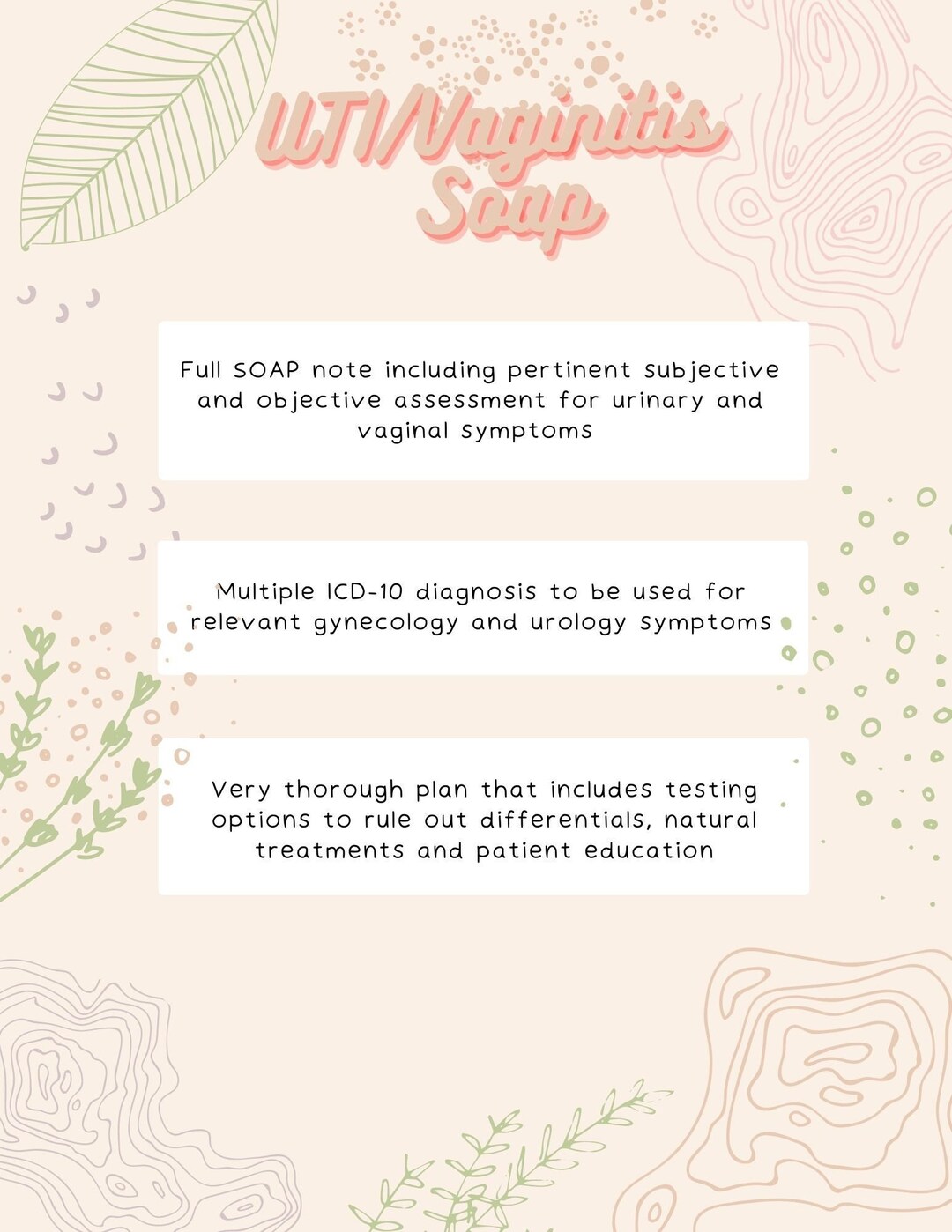 UTI Vaginitis SOAP Note - Etsy