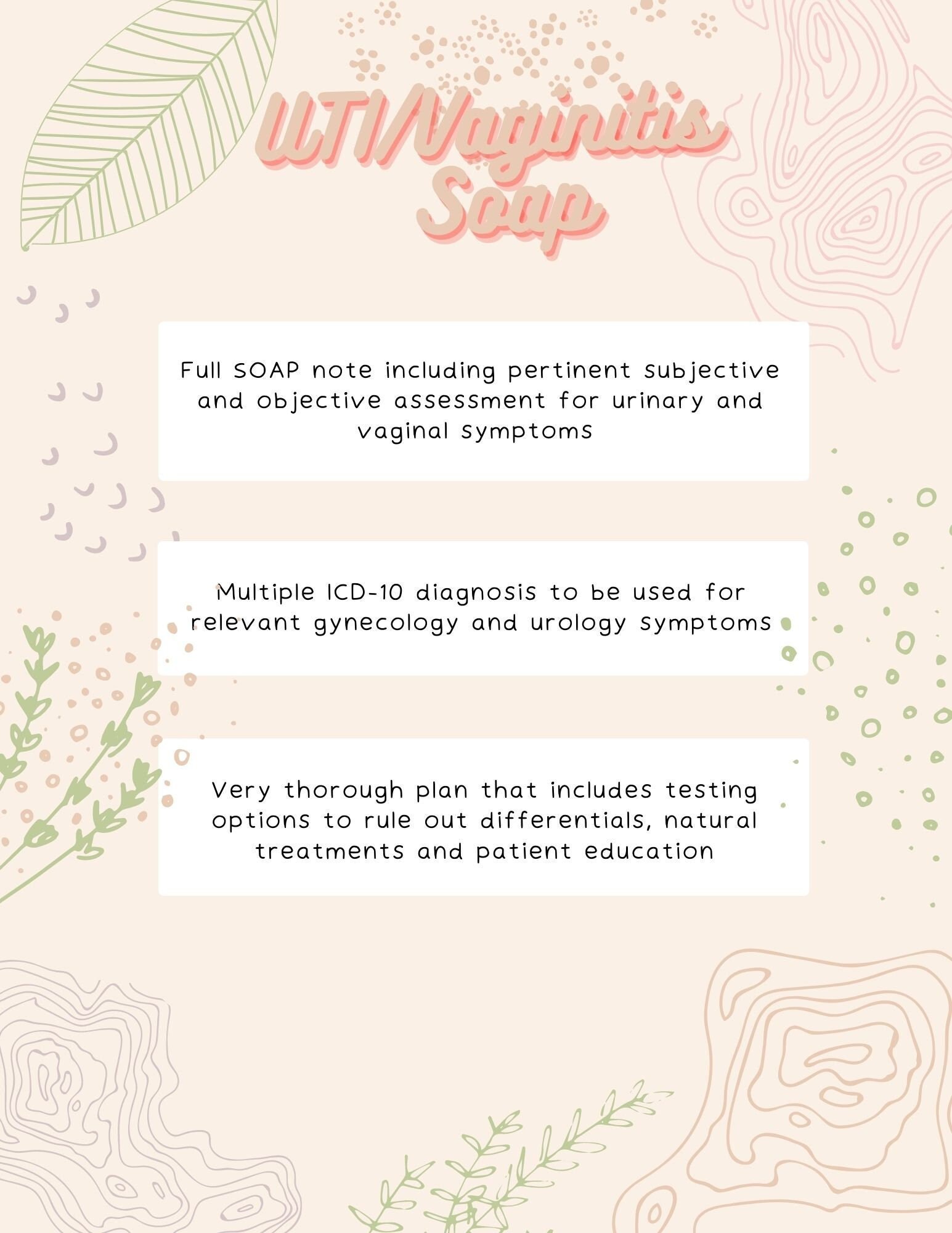 UTI Vaginitis SOAP Note - Etsy UTI Vaginitis SOAP Note - Etsy