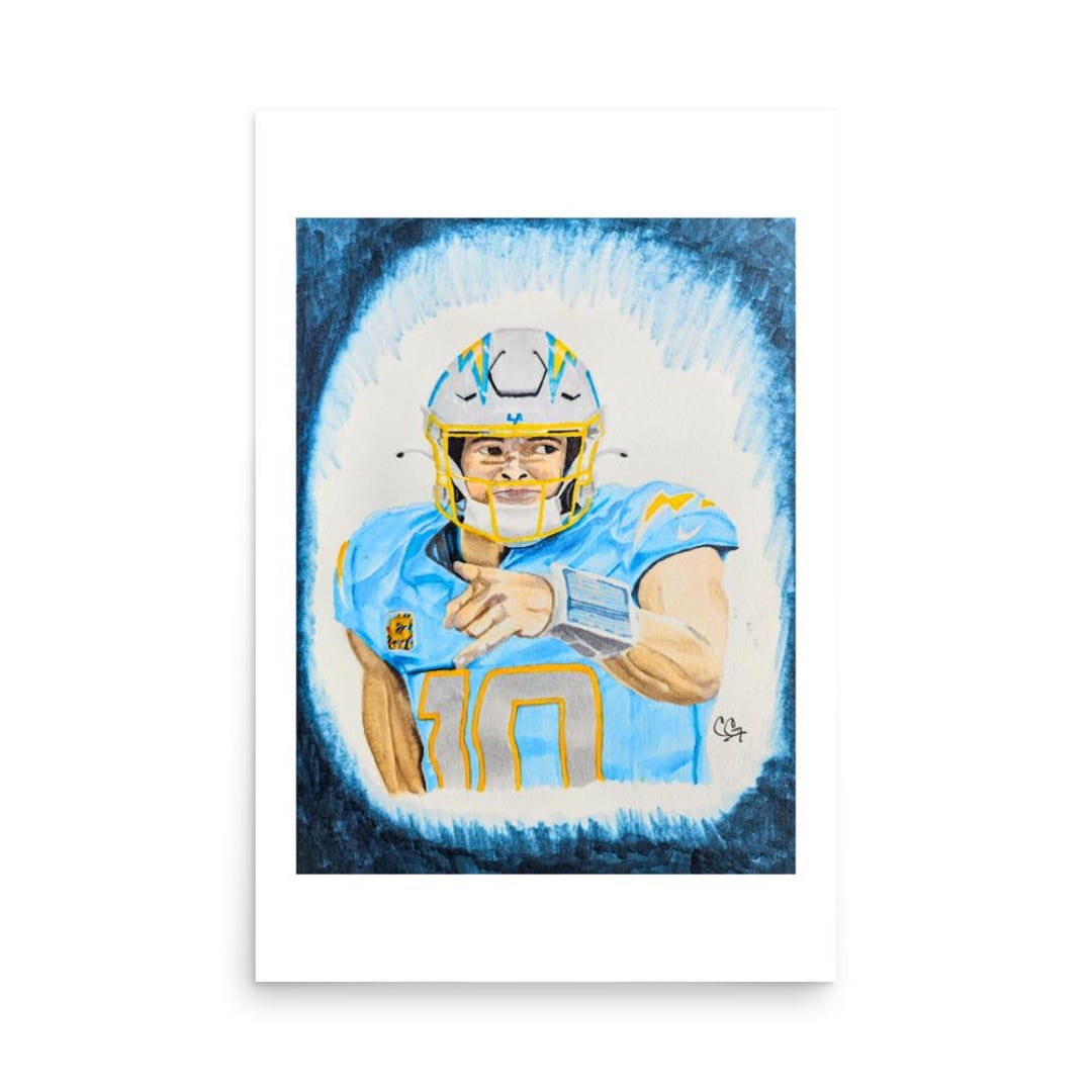 Professional Quarterback Wall Art Poster, Football Portrait, American ...