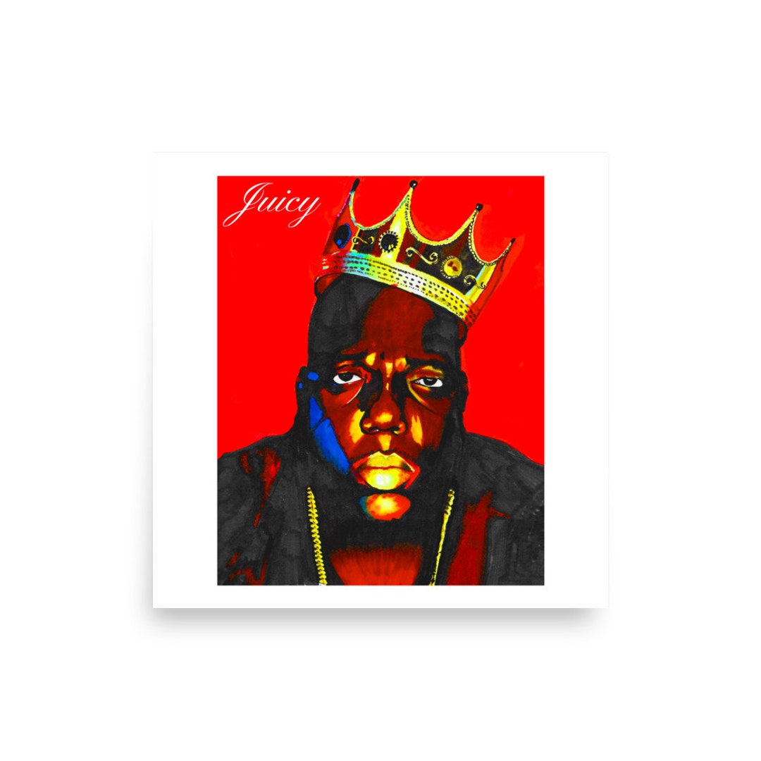 Notorious Big Wall Art Poster, Notorious Big Portrait, Biggie Smalls ...