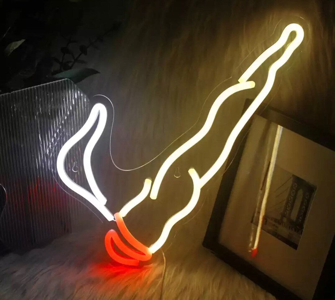 Smoking Weed Joint Neon Sign Etsy