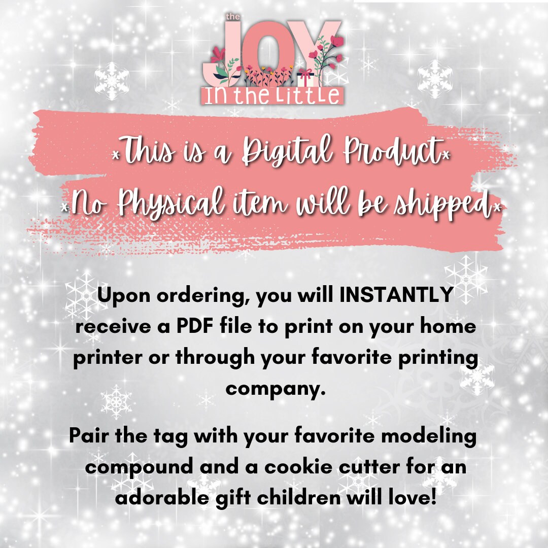 Playdough Christmas Tag Won-doh-ful Printable Christmas Gift Tag for ...