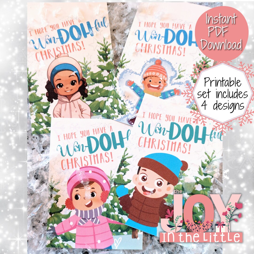 Playdough Christmas Tag Won-doh-ful Printable Christmas Gift Tag for ...
