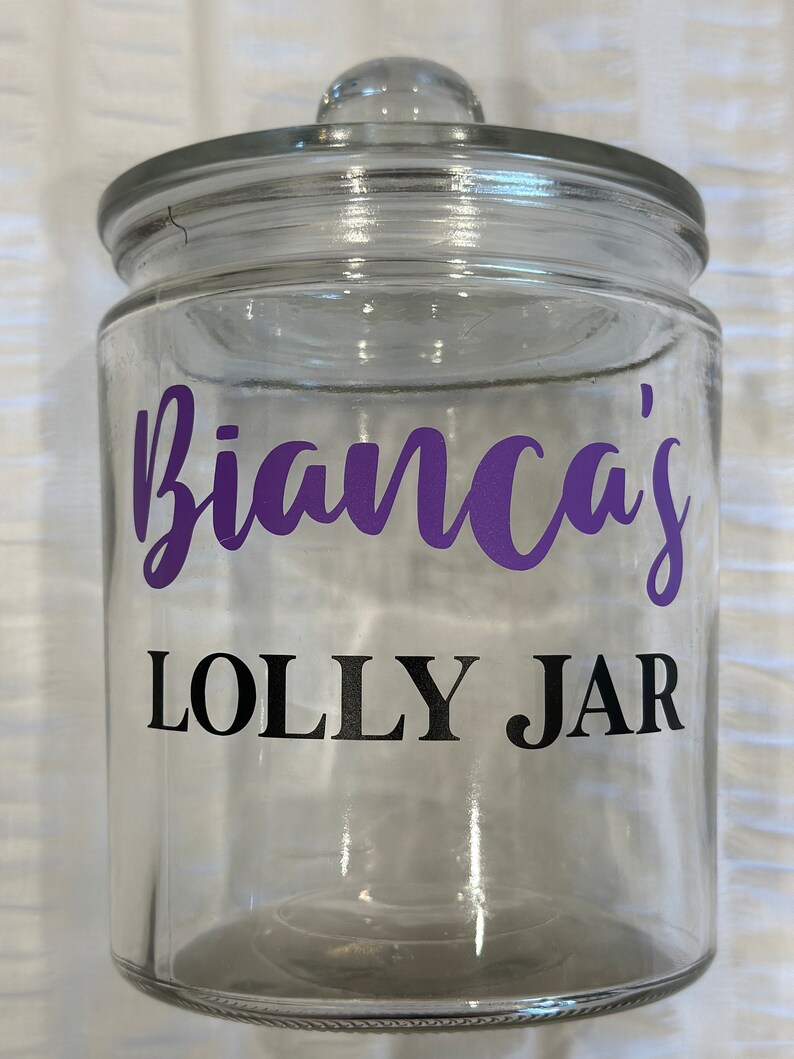 Personalised Glass Lolly Jar 1.9L, Cookie Jar, Teacher Gift Idea ...