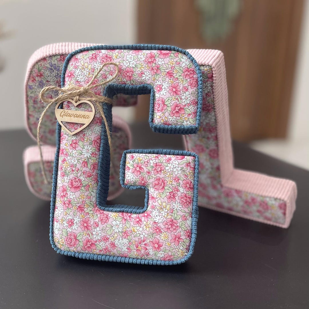 Alphabet Letter Decor, Velvet Fabric Letter, Nursery Monogram Pillow ...