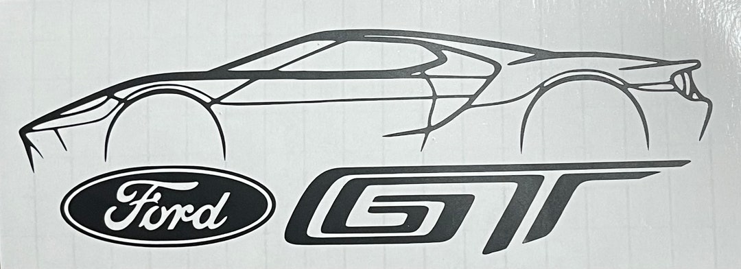 Black Ford GT40 Silhouette Vinyl Sticker Decal 7in Wide for Car Window ...